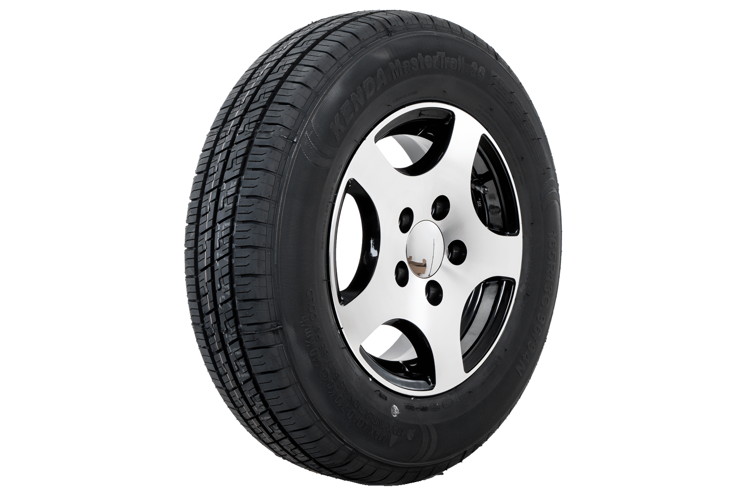 Reinforced wheel for trailer KENDA TIRE 165/80 R13C 96/94N ALU RIM STARCO polished 5Jx13"H2 ...