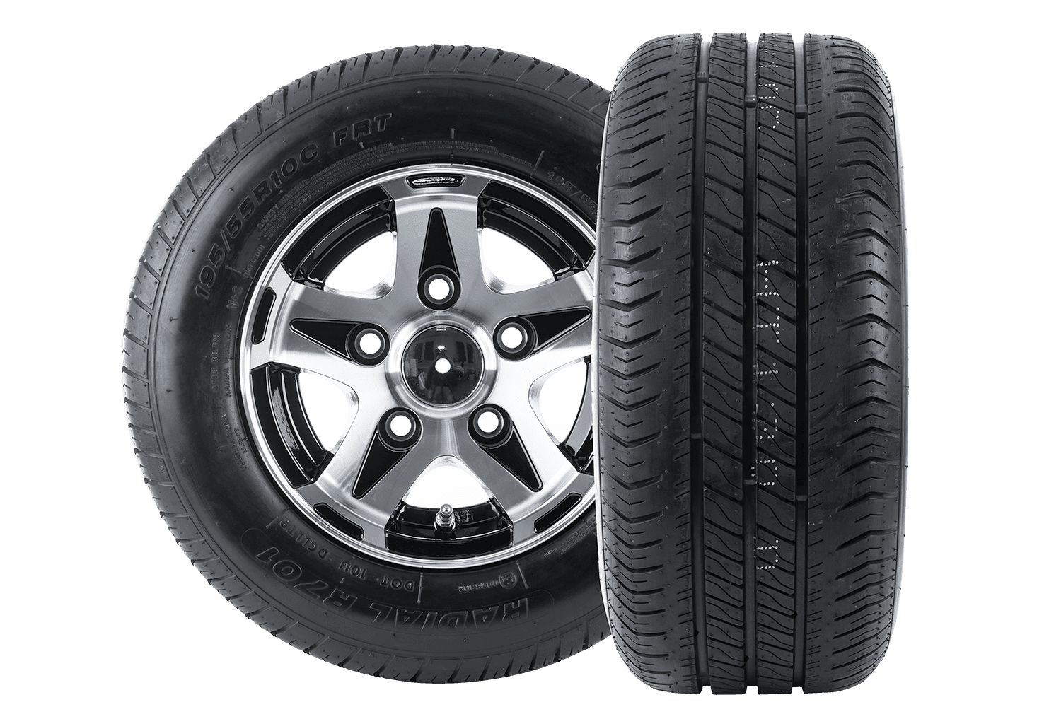 Set of two reinforced wheels for trailer LINGLONG TIRE 195/55 R10C 98 ...