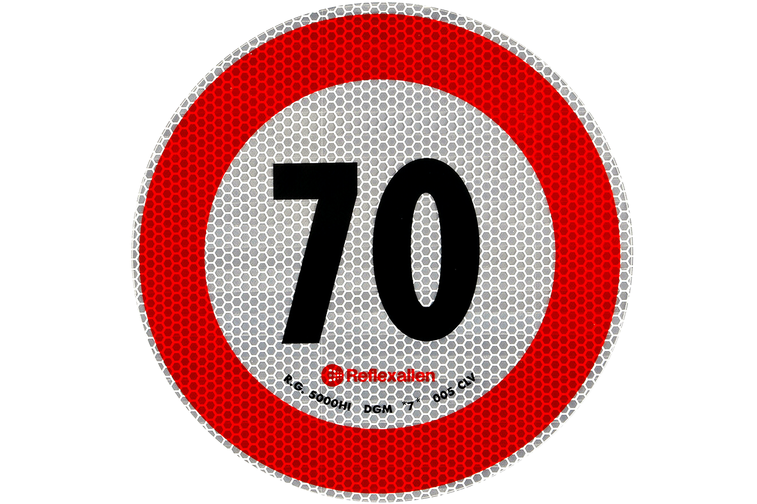 Reflective sticker LAMP speed limit 70 km/h sign B-33 - UNITRAILER