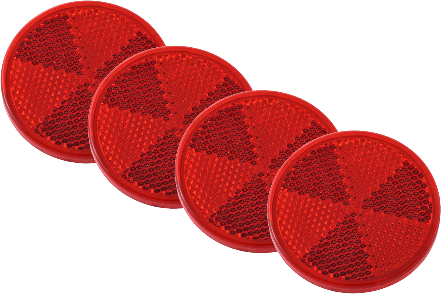 Round self-adhesive red reflectors DOBPLAST 60 mm, set of 4 reflectors ...