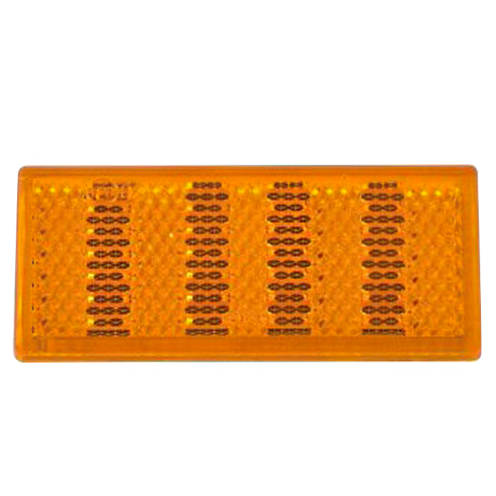 Yellow reflector 76x34 mm with self-adhesive tape - UNITRAILER